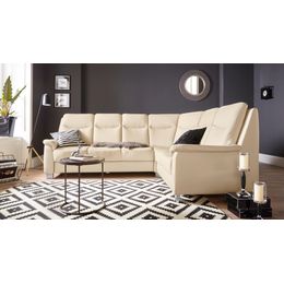 Sit & More Ecksofa SIT & MORE, B:265cm H:104cm T:215cm, wei&szlig;, Kunstleder SOFTLUX;Luxus-Microfaser (90% Polyester, 10% Polyamid);Flachgewebe (100% Polyester),