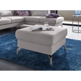 Sit & More sit&more Hocker &raquo;Percy&laquo; Fu&szlig;h&ouml;he 15cm, wahlweise mit unterschiedlichen Fu&szlig;farben grau B/H/T: 72cm x 46cm x 72cm, Feinstruktur,mit satiniertem Nickelfu&szlig;