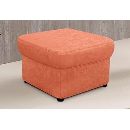 Hocker DOMO collection, B:57cm H:41cm T:57cm, orange, Luxus-Microfaser (100% Polyester);Struktur ( 90% Polyester, 10% Polyacryl);Microfaser