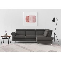Sit & More sit&more Ecksofa &raquo;Arngast L-Form&laquo; inklusive Kopfteilverstellung und Federkern braun B/H/T: 245cm x 84cm x 194cm, NaturLEDER , Ottomane rechts,mit 