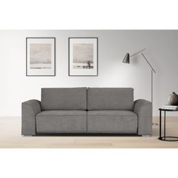 Inosign 3-Sitzer &raquo;BEATRICE, B: 250 cm - wahlweise mit Bettfunktion&laquo; u. Bettkasten, incl. 2 Zierkissen grau 100% Polyester B/H/T: 250cm x 92cm x 107cm,