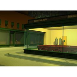 papermoon Fototapete &raquo;American Diner bei Nacht&laquo; bunt Vlies B/L: 3m x 2,2m, Rollen: 1