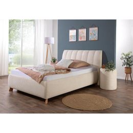 Maintal Polsterbett &raquo;H&uuml;geldorf&laquo; inklusive Bettkasten, in H2, H3 & H4 erh&auml;ltlich, aus Cord-Bezug beige Liegefl&auml;che L&auml;nge B: 200cm x 140cm, H&ouml;he Bett: 102cm 