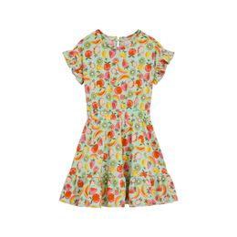 WE Fashion Kleid M&auml;dchen Gr&ouml;&szlig;e 122/128 gelb / mint / kiwi / pink
