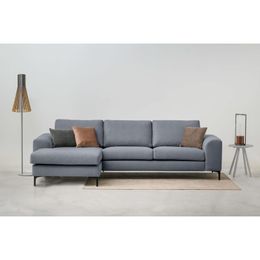 OTTO home Ecksofa &raquo;Henry, L-Form, Breite 294 cm&laquo; mit Metallbeinen, Wellenunterfederung, wasserabweisender Stoff grau 100% PES B/H/T: 294cm x 84cm x 