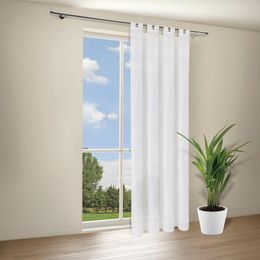 GERSTER Gardine &raquo;Maia&laquo; Schlaufen 1 Stk. tlg. Schlaufenschal "Maia" uni wei&szlig; Wirkware, Polyester 245cm, Schlaufen, 140cm