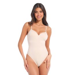 Damen Shaping-Body "Soft Thong Body", MAGIC BODYFASHION, Gr. S, beige, Stoff, Obermaterial: 80% Baumwolle, 11% Polyamid, 9% Elasthan, Bodys, schmale,