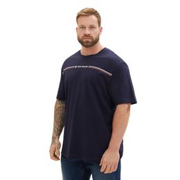 Tom Tailor Plus Herren Tom Tailor PLUS T-Shirt mit Logo-Print blau 4XL