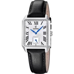 Festina Unisex Quarzuhr &raquo;On the Square&laquo; Armbanduhr, Damenuhr, Herrenuhr, Lederarmband, analog Einheitsgr&ouml;&szlig;e