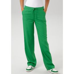 Aniston Casual Damen Aniston CASUAL Leinenhose mit Bindeband gr&uuml;n 36, N-Gr