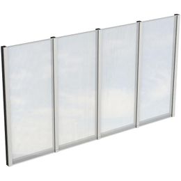 Skan Holz Carport-Seitenwand m. Polycarbonat, freistehend grau Holzwerkstoff B/H/T: 343cm x 200cm