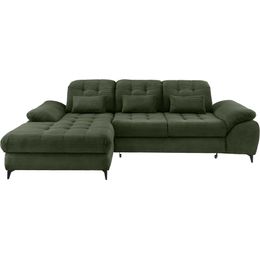 Ecksofa Home Affaire, B:255cm H:94cm T:189cm, gr&uuml;n, 93% Polyester, 7% Polyamid, Wohnzimmer, Sofas, "Lazio modern und bequem, schmale Armlehnen, tolle