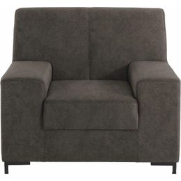 DOMO collection Sessel &raquo;Ledas kubisch und komfortabel, flache Armlehnen, eleganter Fu&szlig;,&laquo; in vielen Farben erh&auml;ltlich grau 100% Polyester Luxus-