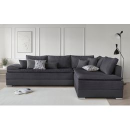 Ecksofa Home Affaire, B:324cm H:95cm T:218cm, schwarz, Struktur ( 100% Polyester);Luxus-Microfaser (100% Polyester), Wohnzimmer, Sofas, "Night & Day
