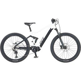 Prophete Unisex &raquo; Dice 5.0&laquo; 12 Gang Shimano Deore Schaltwerk Kettenschaltung Mittelmotor 250 W Pedelec, Elektrofahrrad f&uuml;r Damen u. Herren, MTB wei&szlig; 