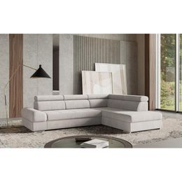 Sit & More sit&more Ecksofa &raquo;Broadway L-Form&laquo; mit verstellbaren Kopfteilen, wahlweise mit Schlaffunktion grau 90% Polyester, 10% Polyamid B/H/T: 270cm x 79cm x 
