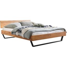 Hasena Massivholzbett &raquo;Asti&laquo; mit einer Fu&szlig;h&ouml;he von 25 cm braun Wildeiche massiv Liegefl&auml;che L&auml;nge B: 200cm x 160cm, H&ouml;he Bett: 41cm H&ouml;he Bettseite: 