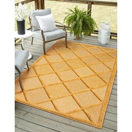 Outdoorteppich, B:200cm H:8mm L:300cm, gelb, MyFlair M&Ouml;BEL & ACCESSOIRES, Polypropylen, Teppiche, "Amara, LAGERR&Auml;UMUNG", Uni Farben, Hoch-Tief
