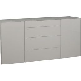 M&auml;usbacher Kommode &raquo;Imola&laquo; Kommode mit Glasfront und Glasoberplatte grau B/H/T: 179cm x 89cm x 42cm, F&uuml;&szlig;e aus Kunststoff,3 Packst&uuml;cke, 2 Stk., 2 Stk.