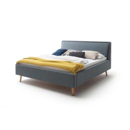 Meise M&ouml;bel meise.m&ouml;bel Polsterbett &raquo;Frieda&laquo; wahlweise mit Lattenrost und Bettkasten blau Liegefl&auml;che L&auml;nge B: 200cm x 140cm, Webstoff Mit Lattenrost und 