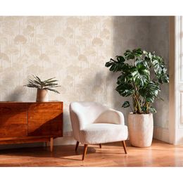 A.S. Cr&eacute;ation Vliestapete &raquo;Cuba II Golden Forest&laquo; Retro floral tropisch leicht strukturiert Dezentes Waldmotiv mit stilisierten B&auml;umen und sanfter Tiefe beige Vinyl