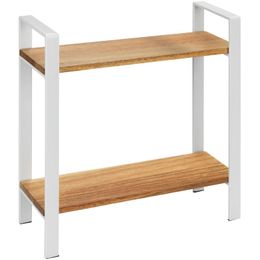 Wenko K&uuml;chenregal &raquo;Modell Louisa&laquo; mit Akazienholzablage, stehendes Regal f&uuml;r die Arbeitsplatte bunt Eisen, Kunststoff, Massivholz B/H/T: 32cm x 33cm x