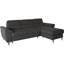 Sit & More sit&more Ecksofa &raquo;Sorano L-Form&laquo; wahlweise mit Schlaffunktion und Bettkasten grau B/H/T: 250cm x 88cm x 161cm, Struktur fein, Recamiere rechts,mit 