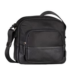 Tom Tailor Damen Umh&auml;ngetasche "Viene", schwarz, Nylon, clean, gepflegt, unifarben, Taschen, fein genarbtes Lederimitat trifft auf leichtes Nylon mit