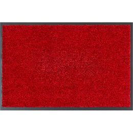 ANDIAMO Fu&szlig;matte &raquo;Super Wash & Clean, Made in Belgium&laquo; rechteckig 7 mm H&ouml;he Schmutzfangmatte, Uni Farben, rutschhemmend, waschbar rot Polyamid B : 60cm 1 Stk.