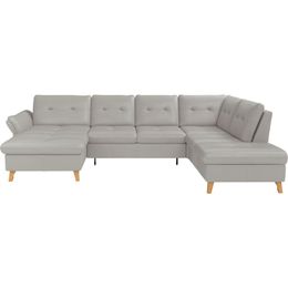 Sit & More sit&more Wohnlandschaft &raquo;G&ouml;teborg&laquo; inkl. Sitztiefenverstellung, wahlweise mit Bettfunktion & Bettkasten grau B/H/T: 327cm x 90cm x 226cm, NaturLEDER 