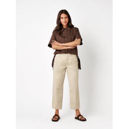 Toni Damen Stoffhose "LIV BARREL", beige, Gr. 40, unifarben, Web, Obermaterial: 97% Baumwolle, 3% Elasthan, Hosen, mit Stretch