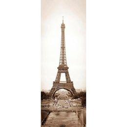 Livingwalls living walls Fototapete &raquo;Eiffelturm Paris&laquo; glatt Fototapete Eiffelturm Braun Sepia 1,00 m x 2,80 m Vliestapete bunt Vlies B/L: 1m x 2,8m