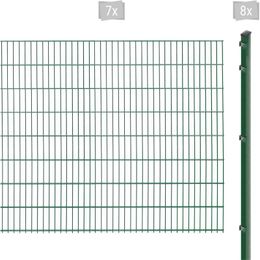 Arvotec Doppelstabmattenzaun &raquo;EXCLUSIVE 163 zum Einbetonieren&laquo; Zaunh&ouml;he 163 cm, Zaunl&auml;nge 2 - 60 m gr&uuml;n Kunststoff, Stahl H/L: 163cm x 14m, Pfosten: 8 Stk.