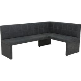 Hela Eckbank &raquo;MELANIE&laquo; Vintage Optik schwarz 100% Polyester B/H/T: 200cm x 90cm x 61cm, Microfaser VINTAGE, langer Schenkel links