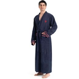 Bruno Banani Herrenbademantel &raquo;Roy, ideal f&uuml;r Sauna & Spa, Standardl&auml;nge & &Uuml;berl&auml;nge&laquo; 1 Stk. farblich abgesetzten Streifen, Bademantel, S-3XL, auch in extra lang 