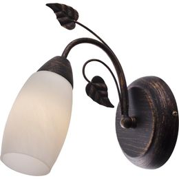 NOWA Wandleuchte &raquo;VENEZIA&laquo; E14 1 Stk. Wandlampe Wand Wohnzimmer Flur Wandbeleuchtung braun &Oslash; 18,5cm H: 22cm, 1 Stk.
