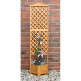 Promadino Spalier Eckspalier mit Pflanzkasten, BxTxH: 54x54x210 cm braun Holzwerkstoff B/H/T: 54cm x 210cm x 54cm