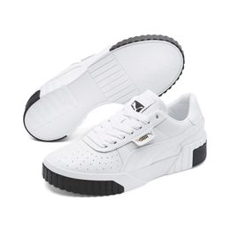 Puma Damen Sneaker "CALI WN'S", Gr. 37,5, schwarz-wei&szlig;, Leder, unifarben, Schuhe, aus Leder, atmungsaktiv, mit SOFTFOAM+ D&auml;mpfung