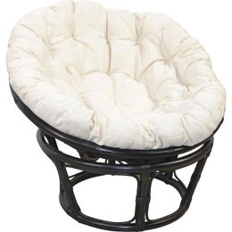 Home Affaire Relaxsessel Handgeflochten schwarz-wei&szlig; Polyester, B/H/T: 100cm x 60cm x 100cm
