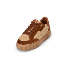 Marc O'Polo MARC O'POLO Damen Sneaker "aus Teddyfell mit Echtleder-Details", Gr. 42, braun, Obermaterial: 100% Polyester, unifarben, Schuhe