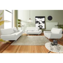 Home Affaire Polstergarnitur &raquo;Saltare elegant & komfortabel,, 3-2-1, bequem, Designfu&szlig;&laquo; 3 Stk. tlg. wei&szlig; B/H/T: 78cm x 82cm, Kunstleder SOFTLUX