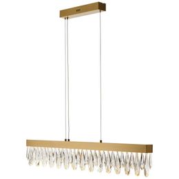 lumiCouture LED Pendelleuchte &raquo;Celestia&laquo; LED-Modul 1 Stk. Warmwei&szlig; L. 100 x H. 150 cm, 3300 lm, 2700 K, K9- Kristalle gold 1, 1 Stk.