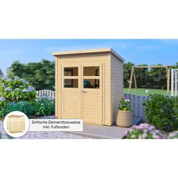 Konifera Gartenhaus &raquo;Felix 1&laquo; Inklusive Fussboden beige Massivholz Fu&szlig;boden im Gartenhaus, ohne Dacheindeckung
