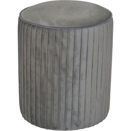 Home Affaire Hocker 1 Stk. tlg. grau Samtbezug 100% Polyester B/H/T: 38cm x 46cm x 38cm, Samt