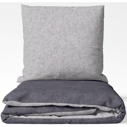SETEX Wendebettw&auml;sche &raquo;Feinbiber&laquo; 2 Stk. mit Wendefunktion grau Biber, Obermaterial: 85% Baumwolle, 15% Polyester B/L: 135cm x 200cm, 1 Stk., 1 Stk., 