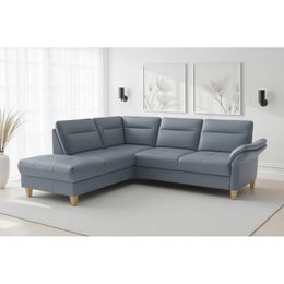 Sit & More sit&more Ecksofa &raquo;Pamela L-Form, Leder, B: 218 cm&laquo; optional Armteilverstellung, Schlaffunktion & Bettkasten grau B/H/T: 218cm x 90cm x 212cm, 