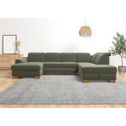 Home Affaire Wohnlandschaft &raquo;Dundee U-Form&laquo; wahlweise mit Kopfteilverstellung und zus&auml;tzlich mit Schlaffunktion gr&uuml;n Flachgewebe (100% Polyester) B/H/