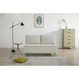Home Affaire Schlafsofa &raquo;AINSLEY 140 cm -2-Sitzer, verstellbare R&uuml;ckenlehne&laquo; wandelbar zum G&auml;stebett, Relaxsofa, Webstoff u. Cord-Bezug beige 100% 
