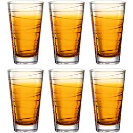 Leonardo Longdrinkglas "VARIO STRUTTURA", &Oslash; 8cm x 13cm, 280ml, 6 Stk., orange, Trinkgef&auml;&szlig;e, 280 ml, 6-teilig