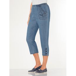 Classic Basics Damen Caprijeans, blau, Gr. 36, unifarben, 100% Baumwolle, Jeans